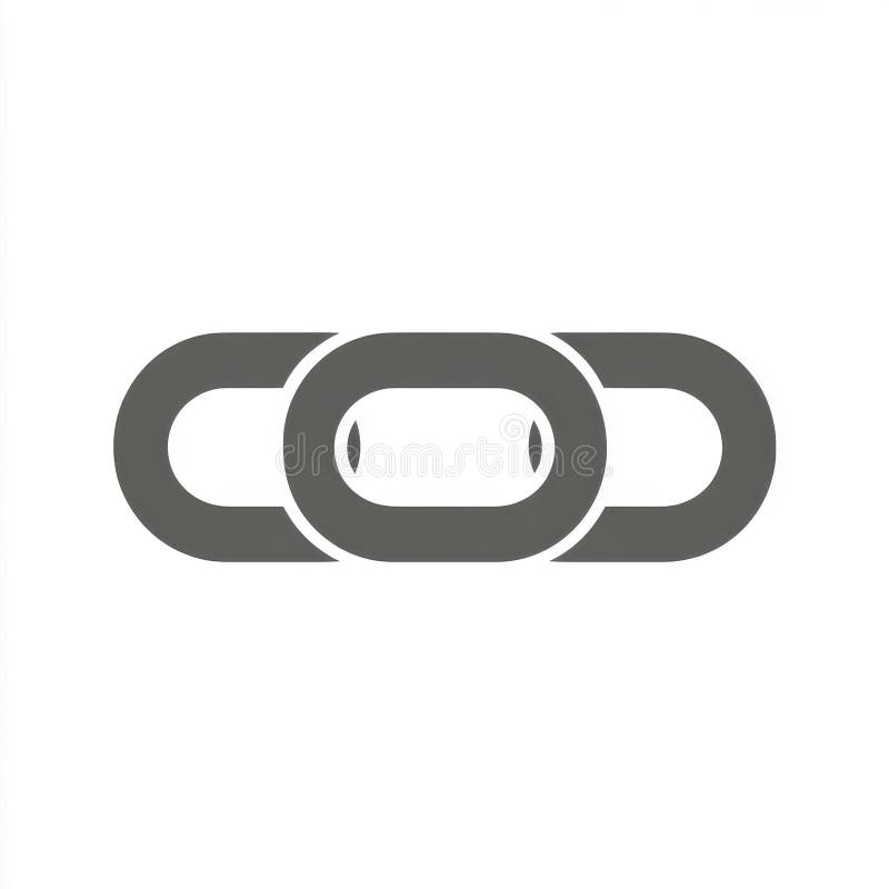Gray Interlocking Chain Links Icon on White Background Stock ...