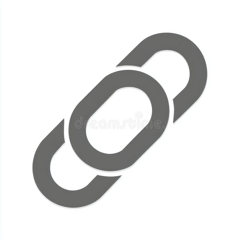 Gray Interlocking Chain Links Icon on White Background Stock ...