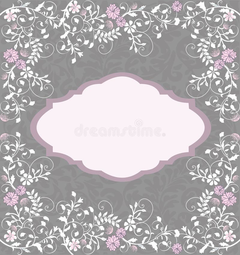Gray invitation card stock vector. Illustration of elegant - 24057168