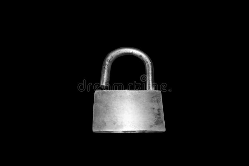A Gray Iron Padlock in the Open Position. it Appears Worn and Has a ...