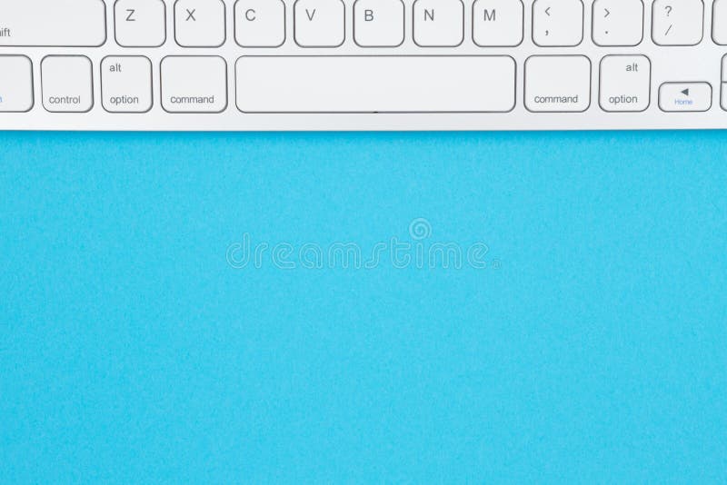 Gray Keyboard on a Blue Background Stock Photo - Image of paper, laptop ...