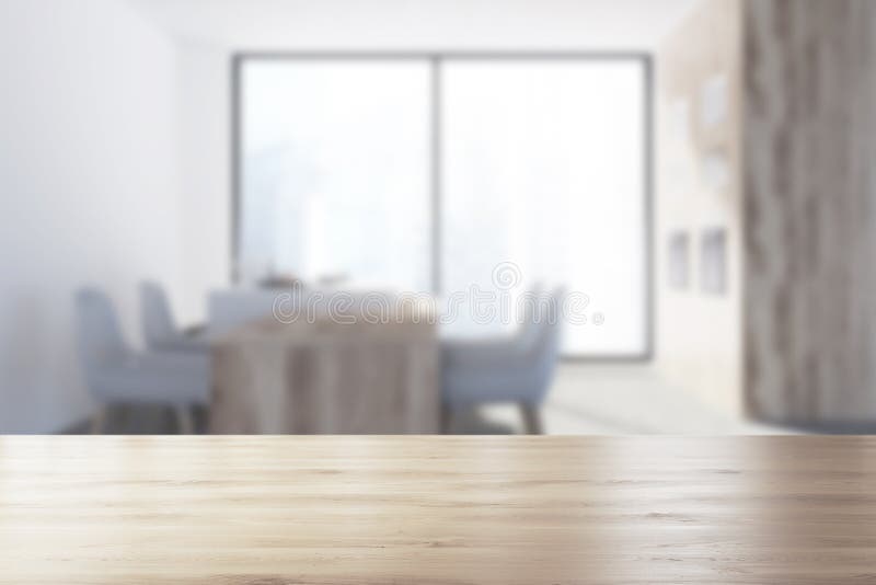 Gray Kitchen Corner, Panoramic Window Blur Stock Illustration ...