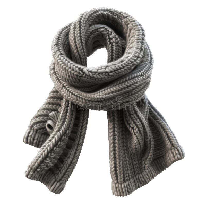 Gray Knit Scarf Folded and Isolated on Black Background Stock Photo ...