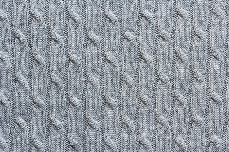 Gray Knitted Fabric with Pigtail Pattern Stock Image - Image of clean ...