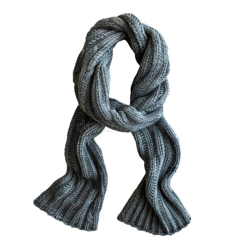 Gray Knitted Scarf Isolated on Black Background Stock Photo ...
