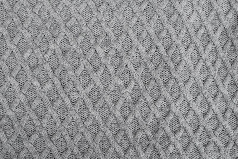 Gray Knitting Wool Fabric Pattern Stock Image - Image of knitwear ...