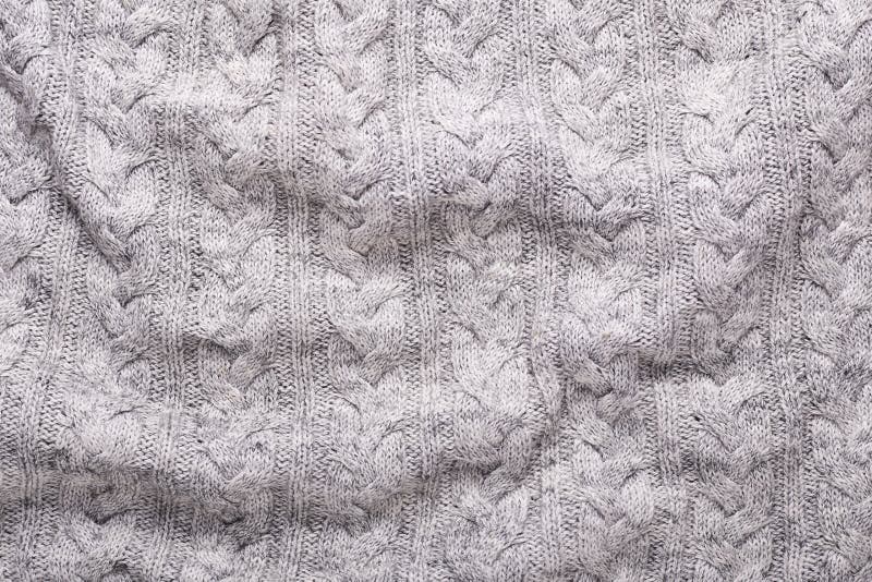 Gray Knitting Wool Texture Background Crocheted Fabric Texture Top View ...