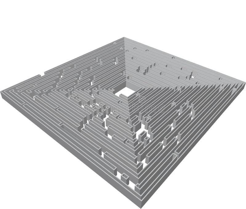Gray labyrinth maze stock illustration. Illustration of isolated - 22830112