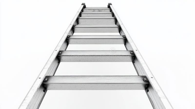 Gray Ladder on a White Background Stock Image - Image of flooring, room ...