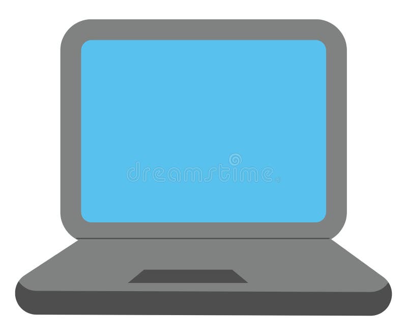 Gray Laptop, Vector or Color Illustration Stock Vector - Illustration ...