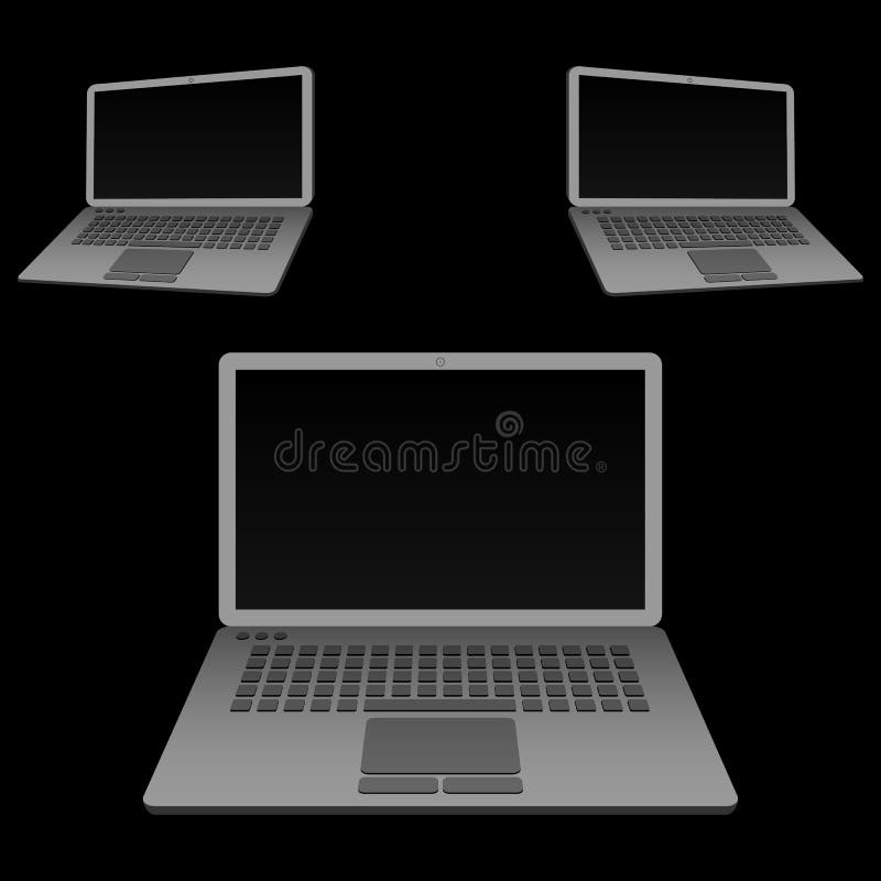 Gray laptop computers stock vector. Illustration of computer - 64654914