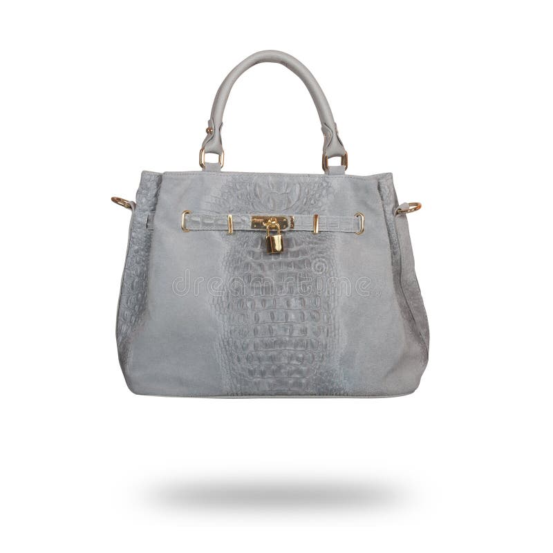 Gray Leather Ladies Handbag Stock Photo - Image of leather, women: 70981950