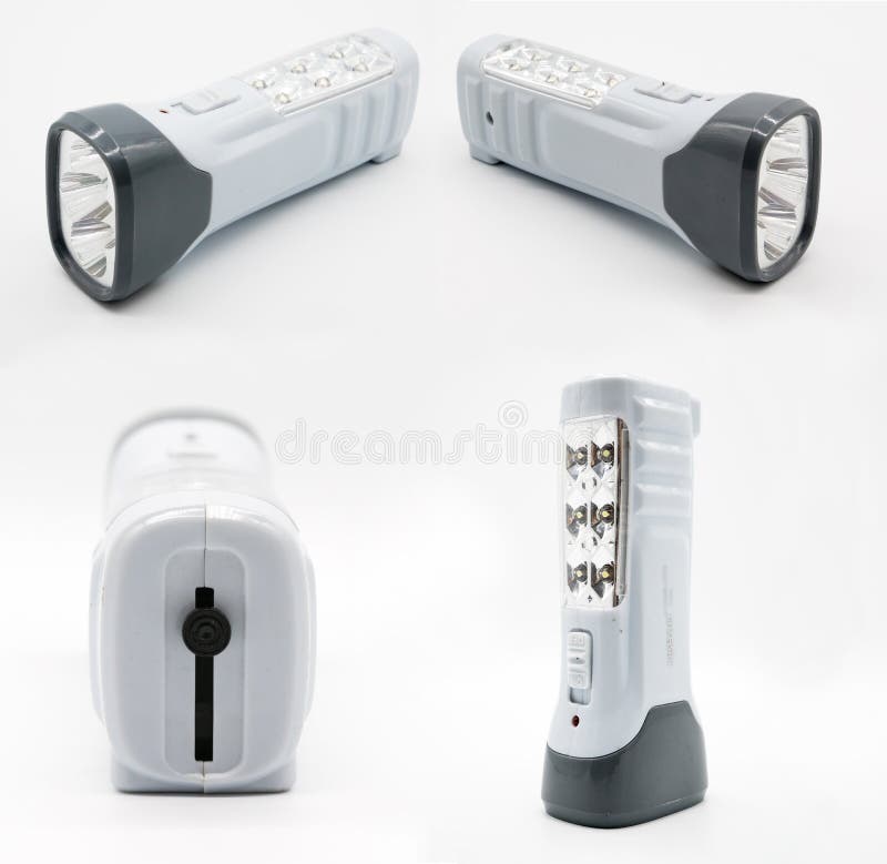 Gray LED flash light stock image. Image of diode, electricity - 95252547