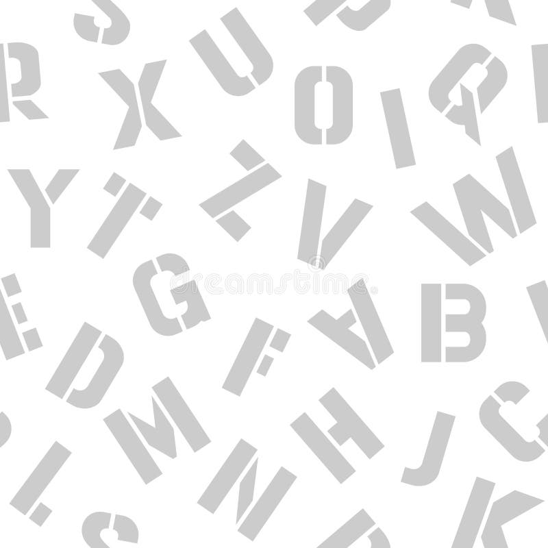Abc Seamless Pattern Of Gray Letters On A White Background Stock ...