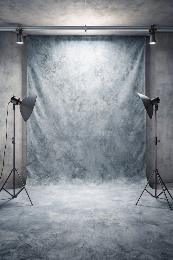 Gray Light Studio Background with Textured Wall and Floor Stock ...