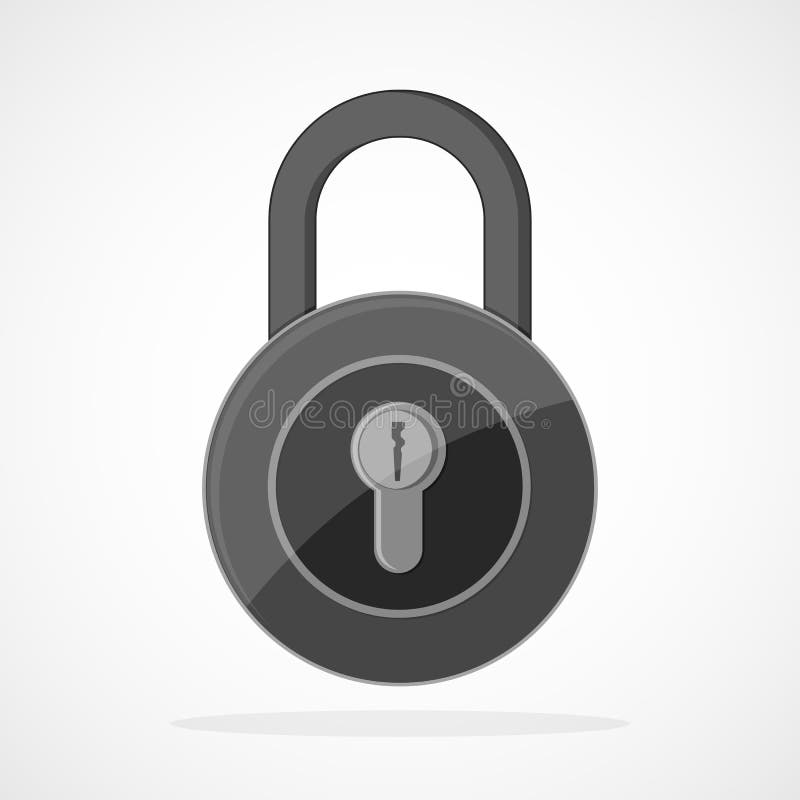 Gray Lock Icon. Vector Illustration. Stock Illustration - Illustration ...