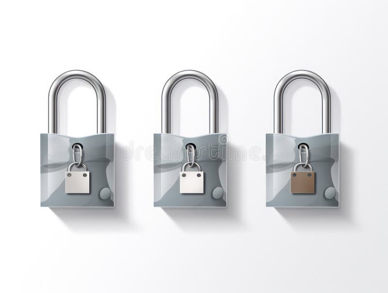 Gray Lock-shaped Stickers with Keyhole - AI Generated Stock ...