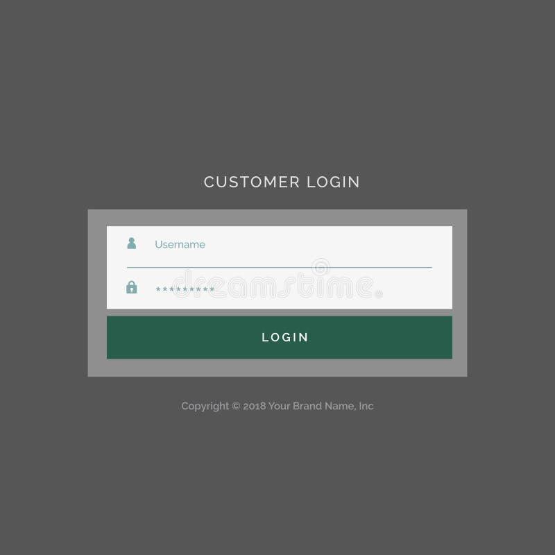Gray Login Form Ui Design Template Stock Vector - Illustration of form ...
