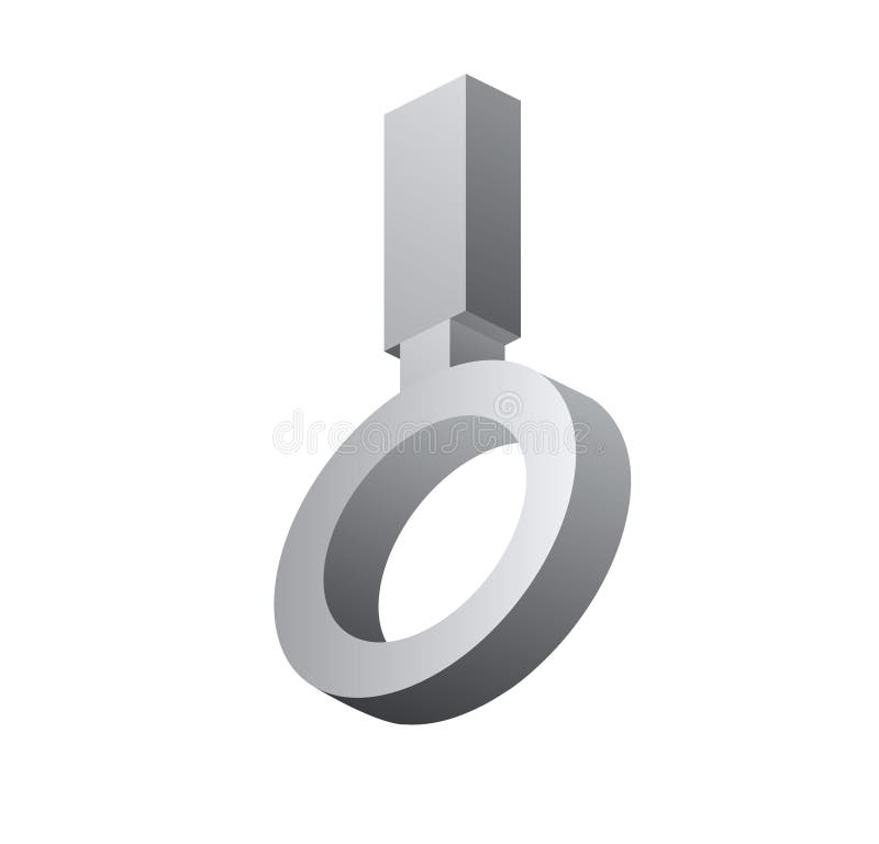 Gray Magnifying Glass Icon Isolated on White Background. Loupe Search ...