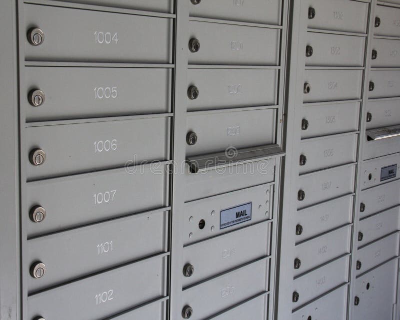 Mailbox Slots on Brick Wall Background Stock Photo - Image of fixed ...