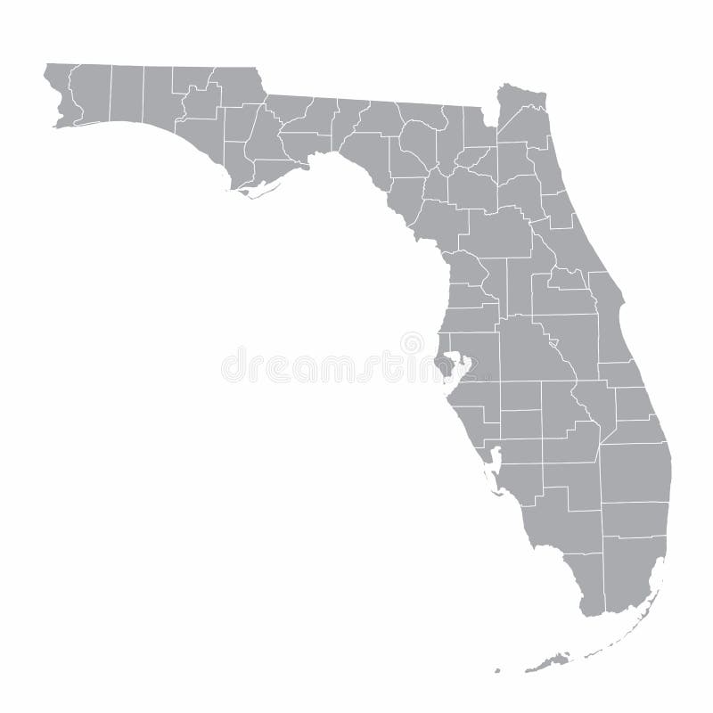 Florida Map by Counties in Various High Levels. Stock Illustration ...