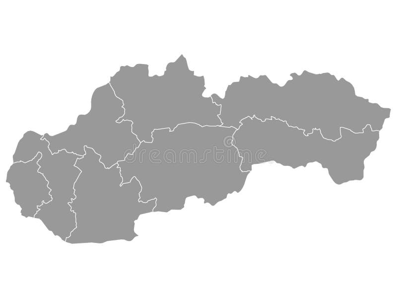 Blank Map Slovakia. Districts of Slovak Republic Map Stock Vector ...