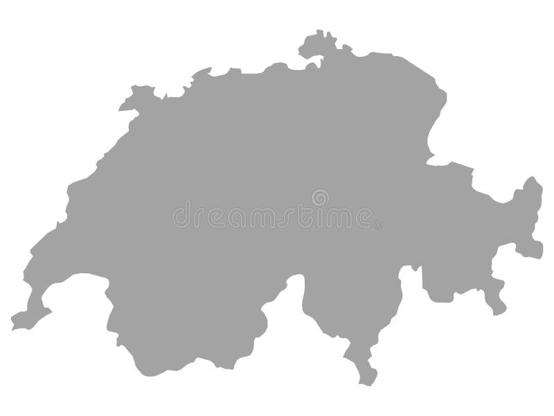 Gray Map of Switzerland on White Background Stock Vector - Illustration ...
