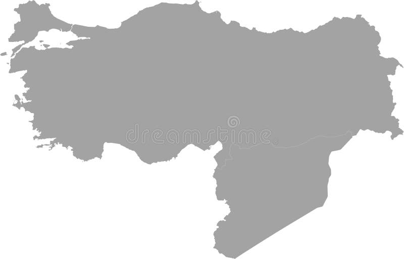 Gray Map of Turkey and Syria Stock Vector - Illustration of decoration ...