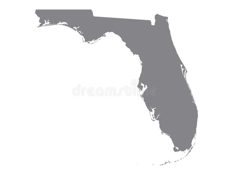 Gray Map of the USA State of Florida Stock Vector - Illustration of ...