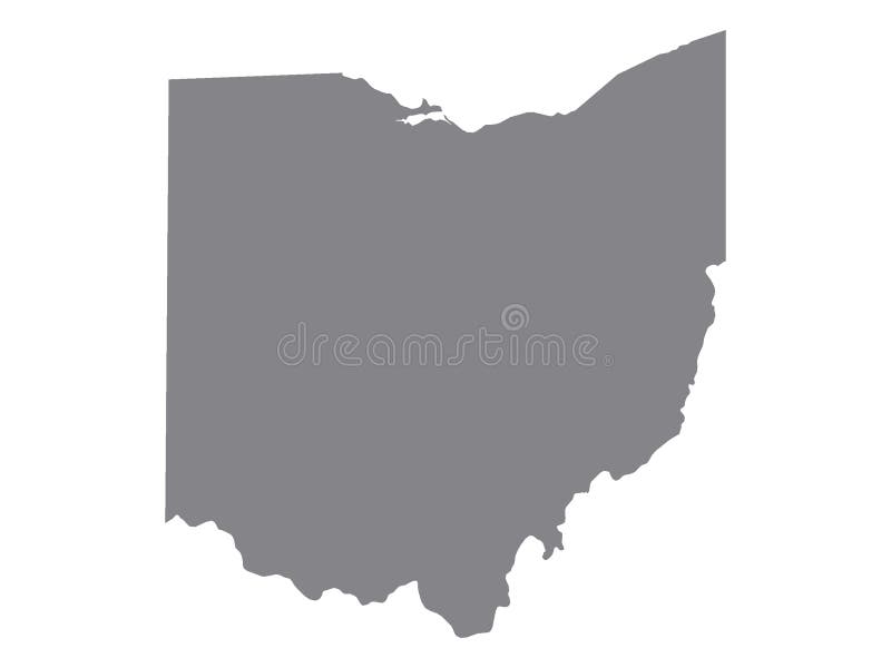 Gray Map of the USA State of Ohio Stock Vector - Illustration of ...