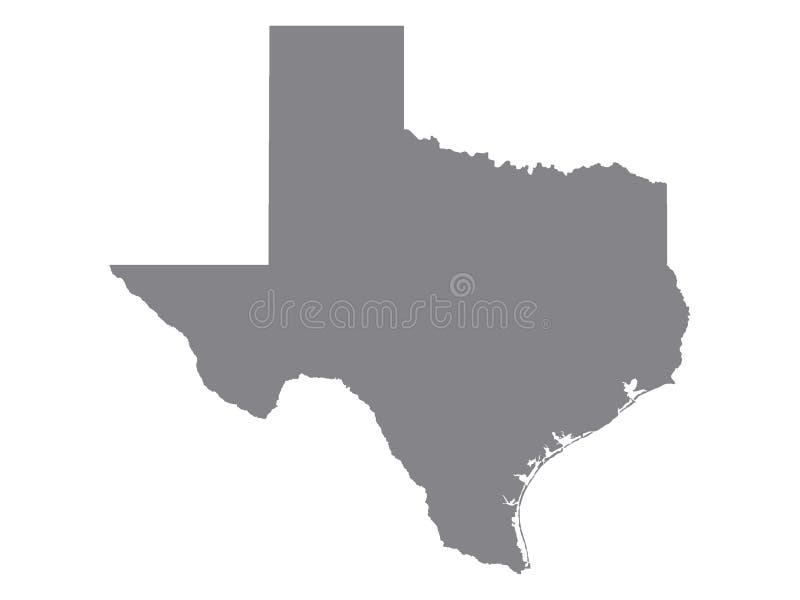 Gray Map Van De Staat Van De V.S. Van Texas Vector Illustratie ...