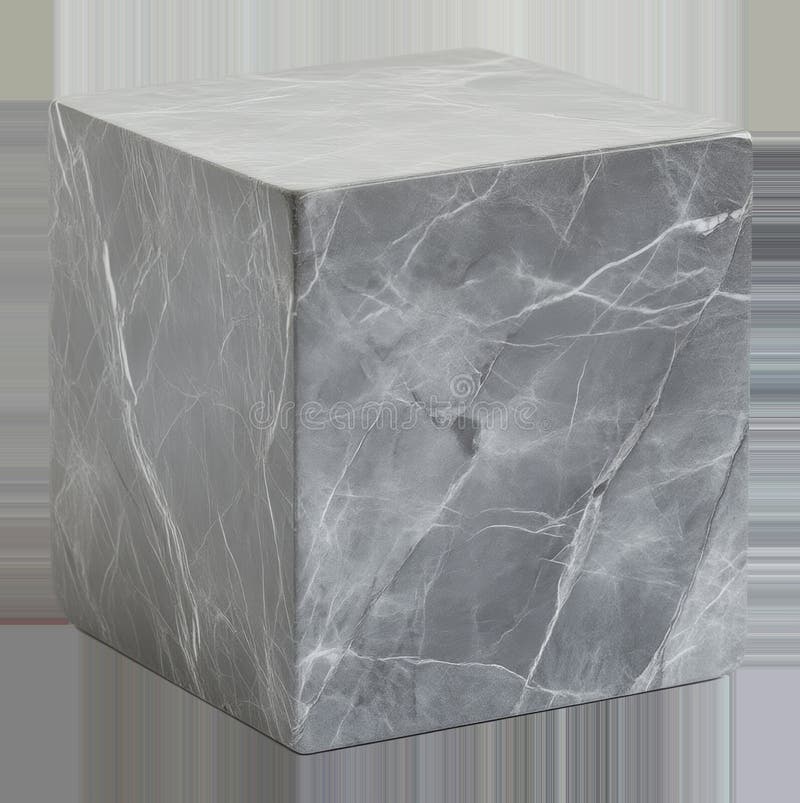 Gray Marble Cube with Natural Texture, Modern Minimalist Design Concept ...