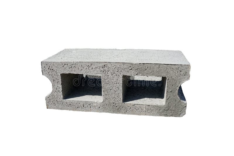 Rectangular Thick Concrete Block Isolated on White Background. Stock ...
