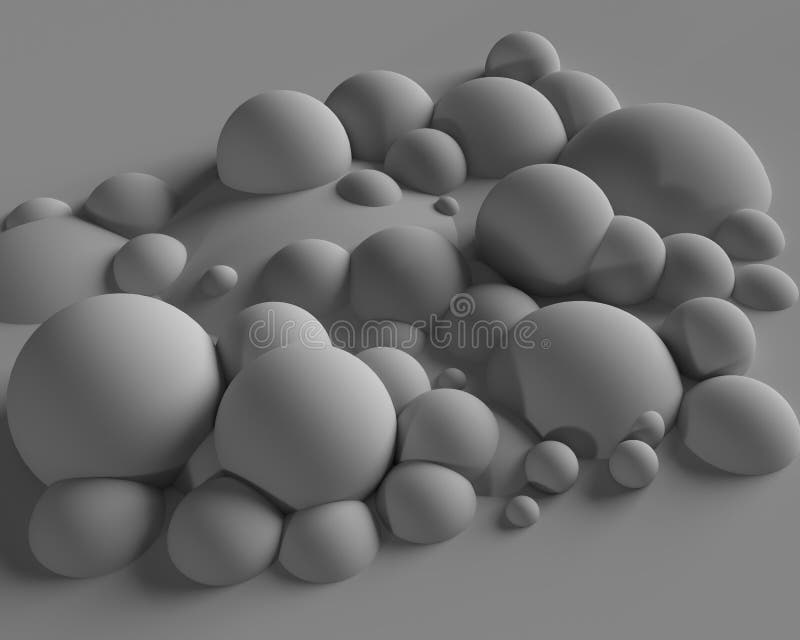 Gray Matte Bubbles. Texture. 3d Illustration. Stock Illustration ...