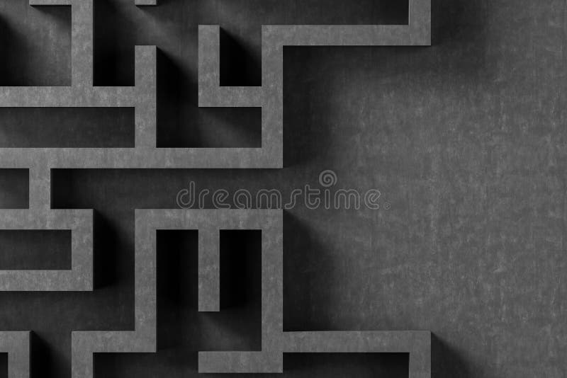 Gray Maze Top View, Choice Concept Stock Illustration - Illustration of ...