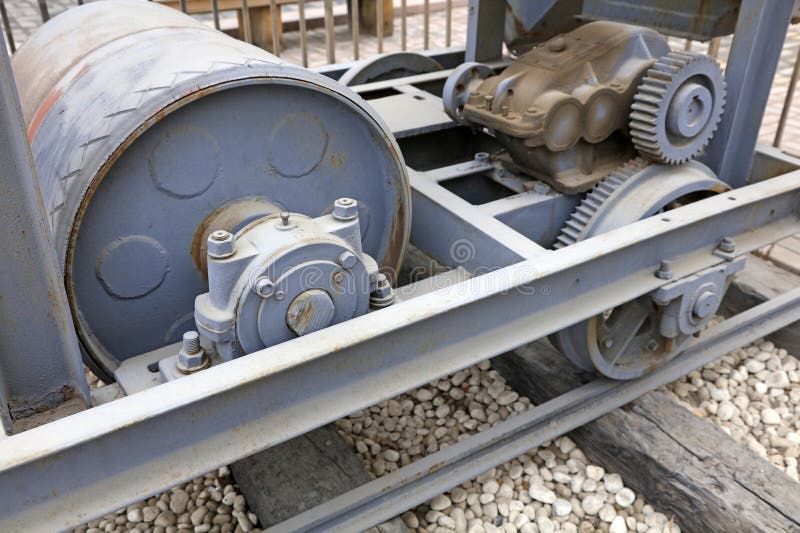 Gray mechanical equipment stock photo. Image of closeup - 378920976