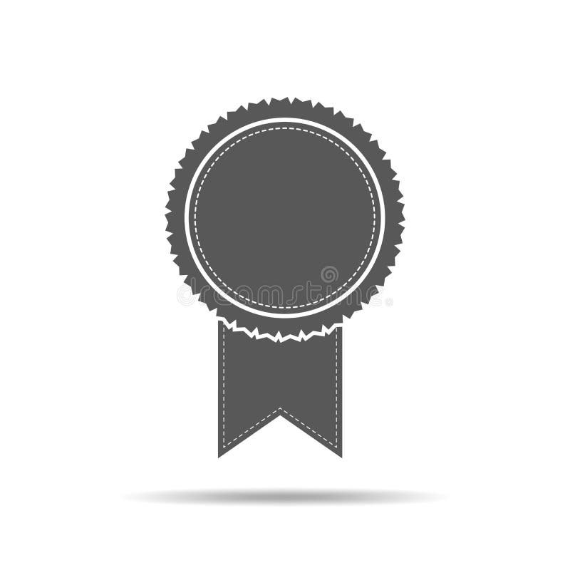 Gray Medal Icon with Ribbon. Vector Illustration. Stock Illustration ...