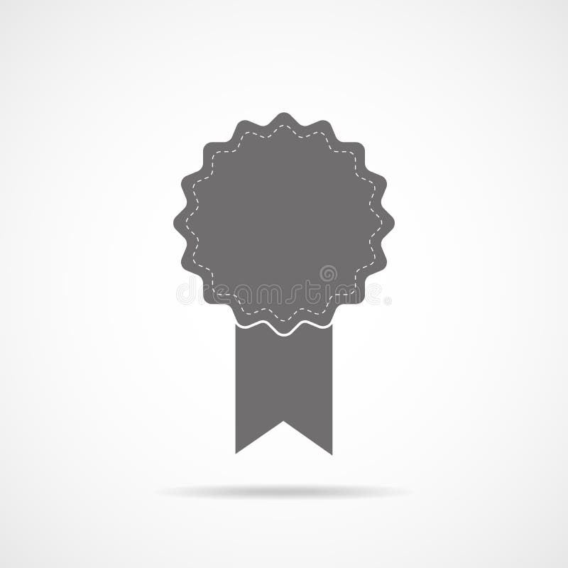 Gray Medal Icon with Ribbon. Vector Illustration. Stock Illustration ...