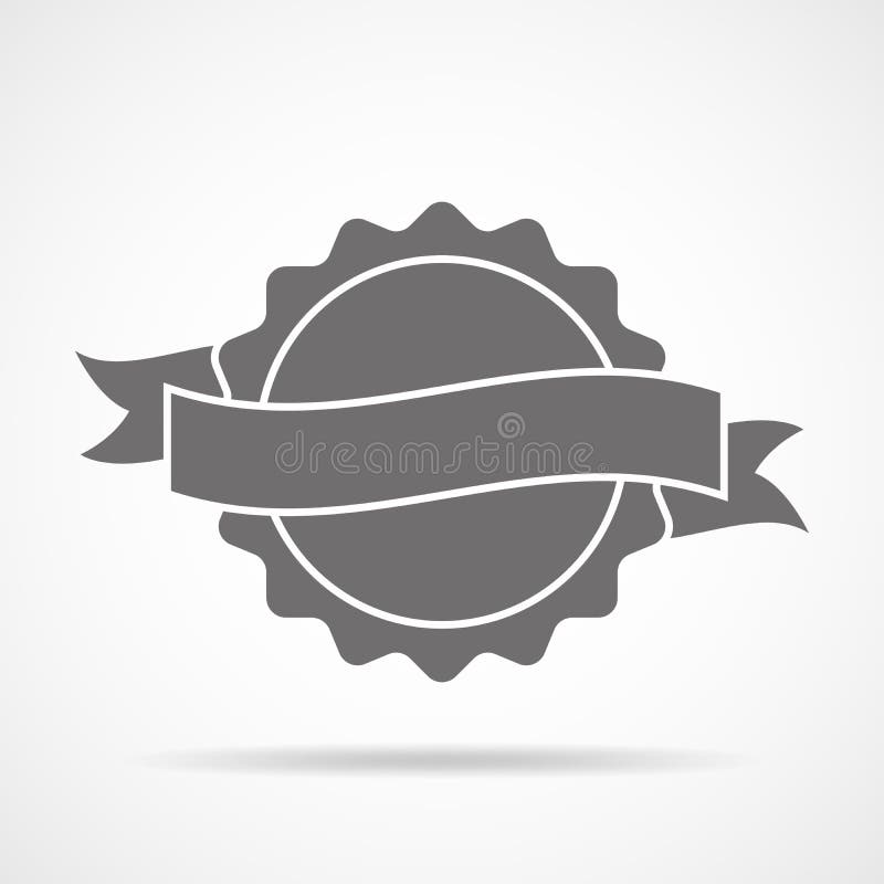 Gray Medal Icon With Ribbon. Vector Illustration. Stock Illustration ...