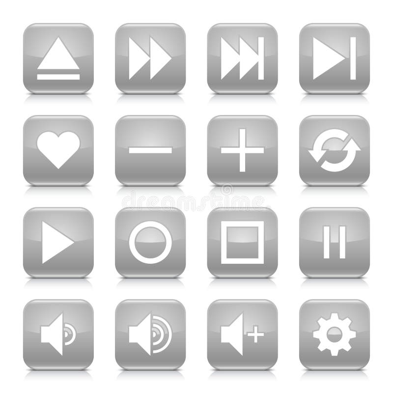 Gray Square Rounded Button Stock Illustrations – 4,165 Gray Square ...