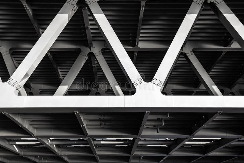 Gray Metal Framework of the Bridge. Industrial Construction Stock Image ...