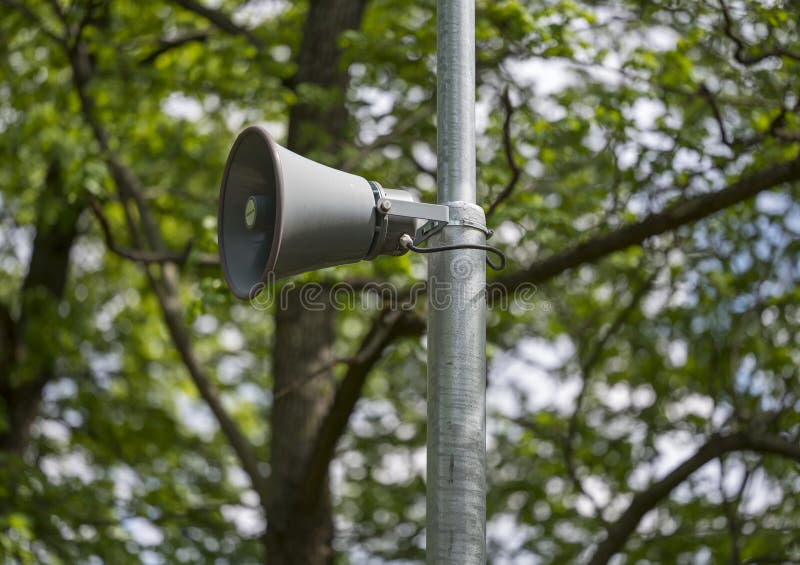 Megaphone pole stock image. Image of broadcast, announce - 38500493