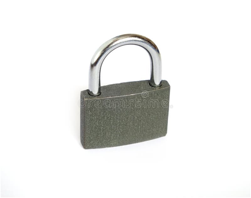 Gray Metal Pent Padlock Isolated Closeup Stock Photo - Image of studio ...