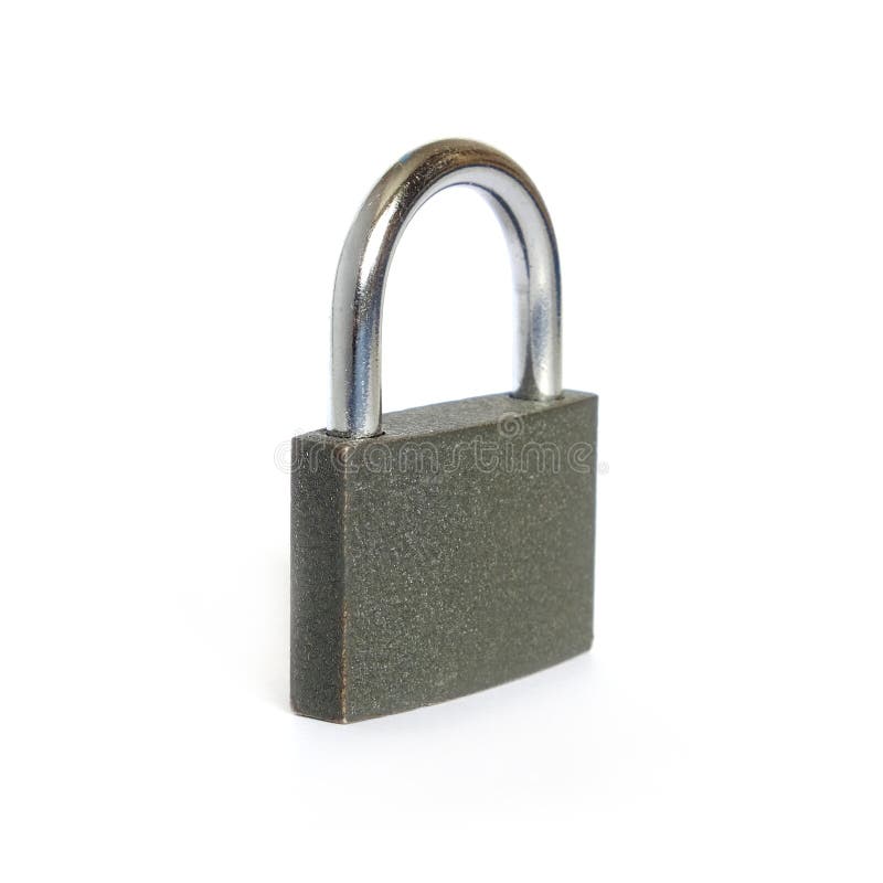 Gray Metal Pent Padlock Isolated Closeup Stock Photo - Image of object ...