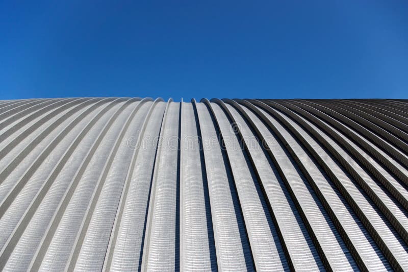Gray metal perspective stock photo. Image of path, roof - 11074484