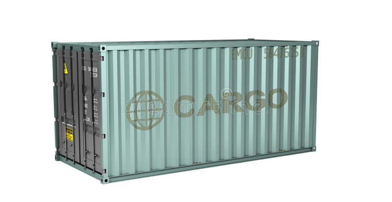 Gray Metal Shipping Container 3d Render on White No Shadow Stock ...