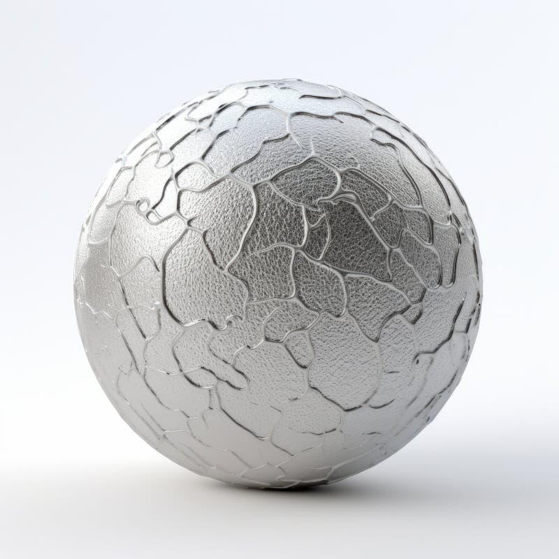 Cracked White Sphere with Metallic Textures - 3d Rendering Stock ...
