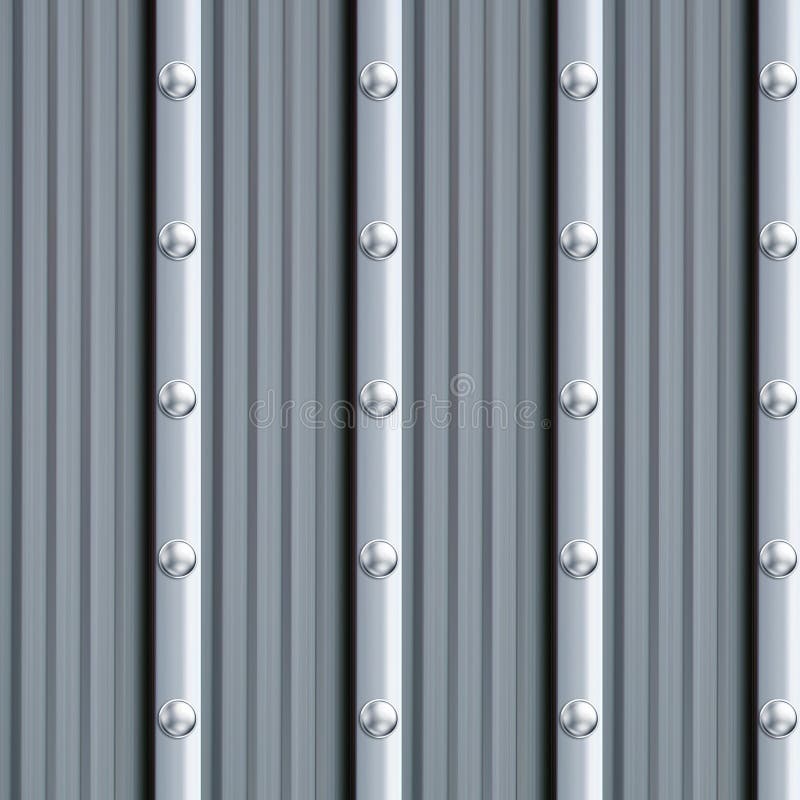Gray Metal Texture with Silver Rivets Stock Illustration - Illustration ...