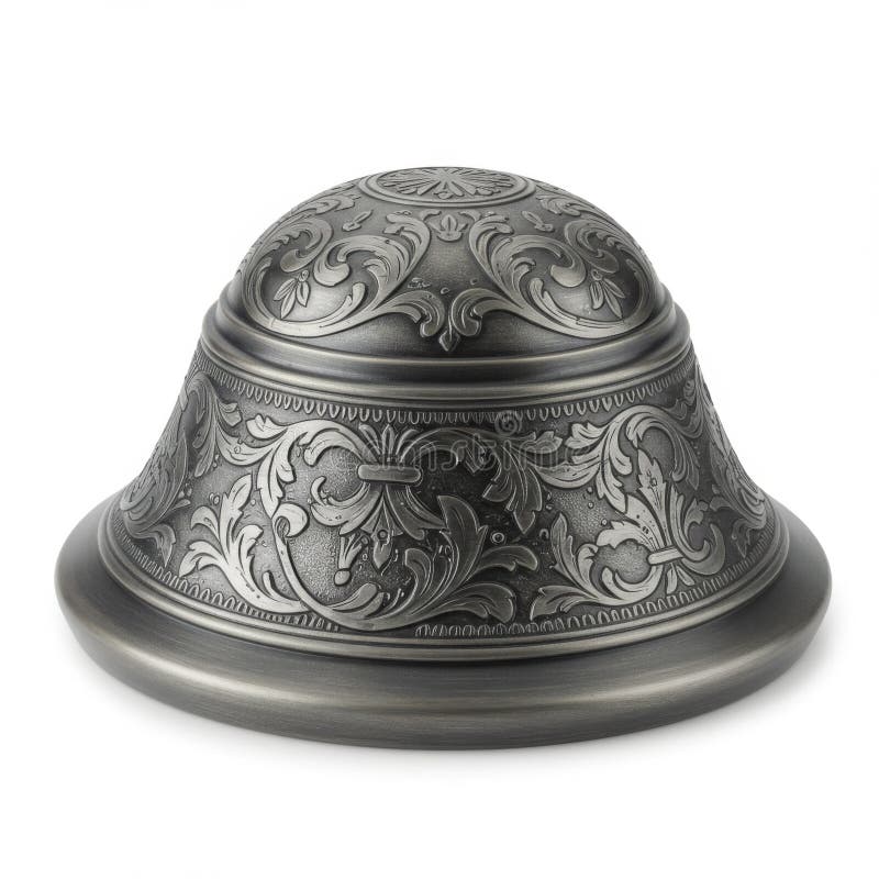 Gray Metal Urn with Floral Pattern Stock Illustration - Illustration of ...