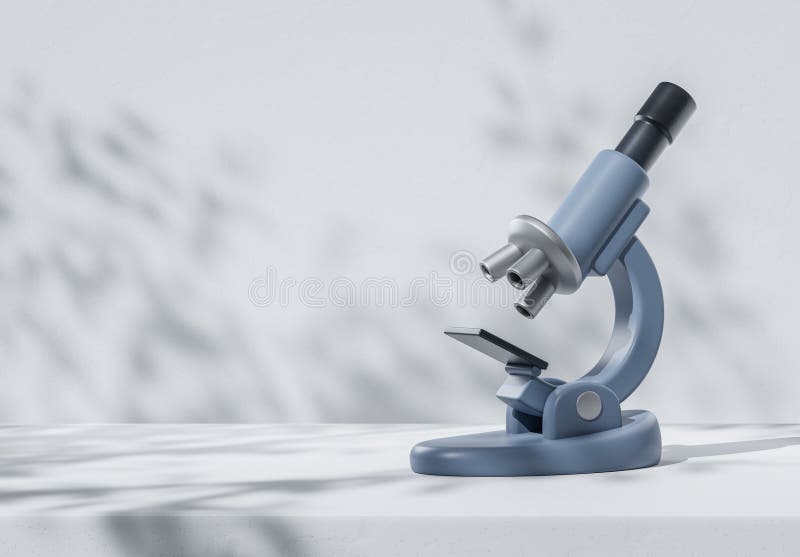 Gray Microscope Over Gray Background Stock Illustration - Illustration ...